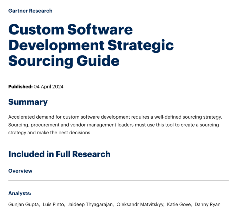Gartner® Names Orases in Custom Software Development Services Strategic ...